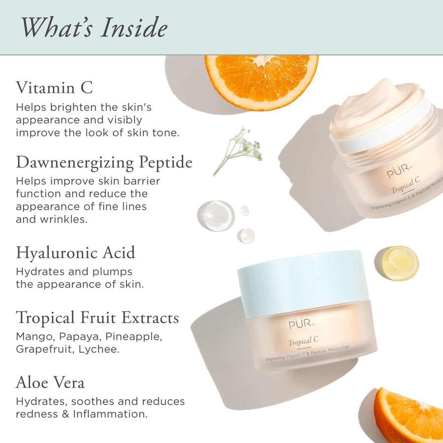 Tropical C Brightening Vitamin C & Peptide Moisturizer – PÜR Beauty